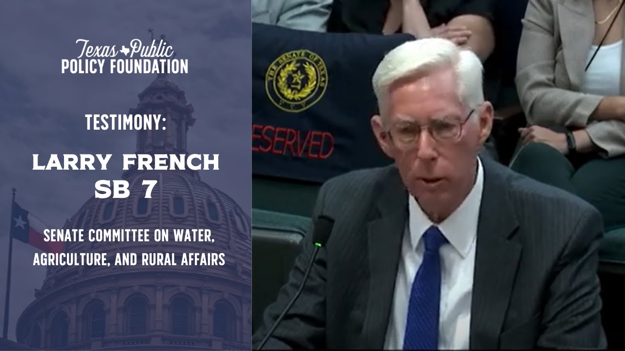 TPPF’s Larry French Testifies in support of SB 7 in Senate Committee on ...